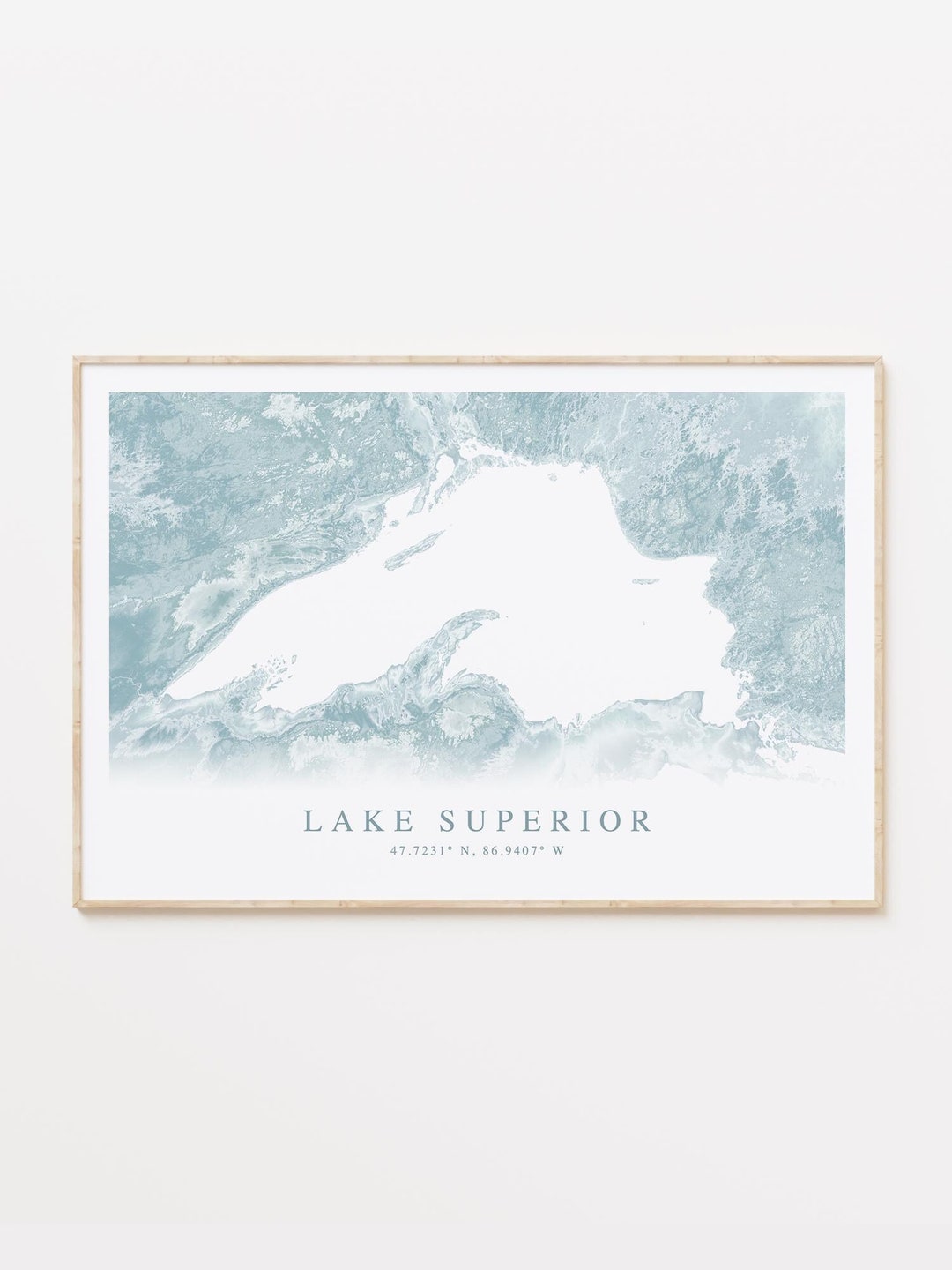 Lake Superior Map Print, Great Lakes Wall Art, Great Lakes Map, Lake ...