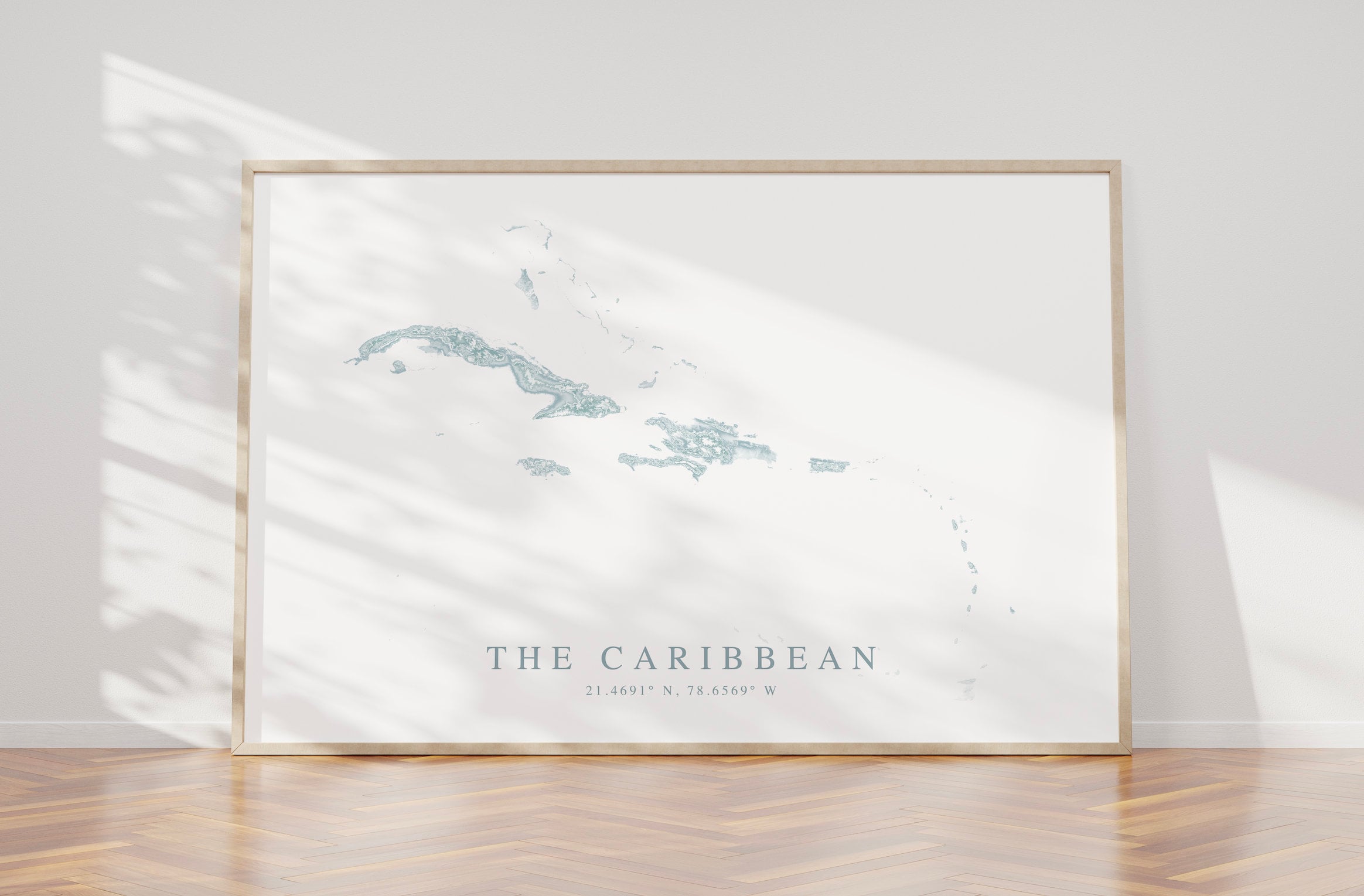 Caribbean Map Print, Caribbean Poster, Caribbean Wall Art, Map of the ...