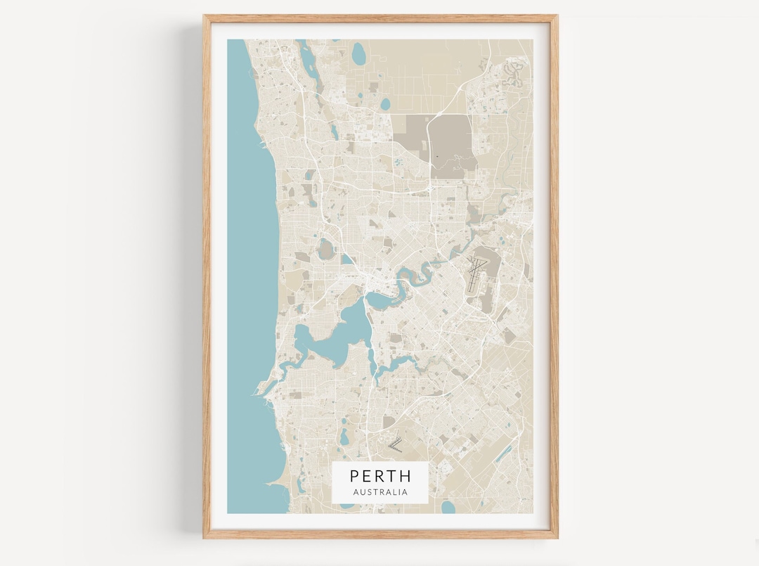 Perth Australia Map Print, Map of Perth, Australia Wall Art, Australia ...
