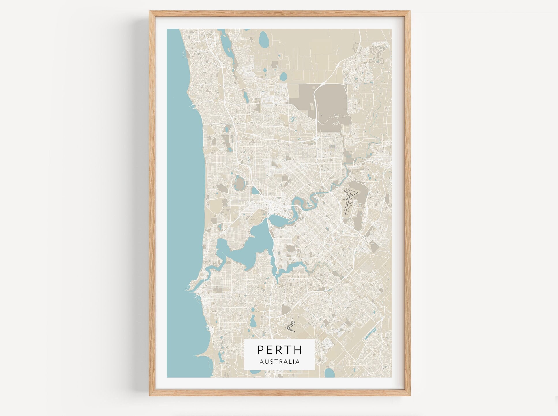 Perth Australia Map Print, Map of Perth, Australia Wall Art, Australia ...