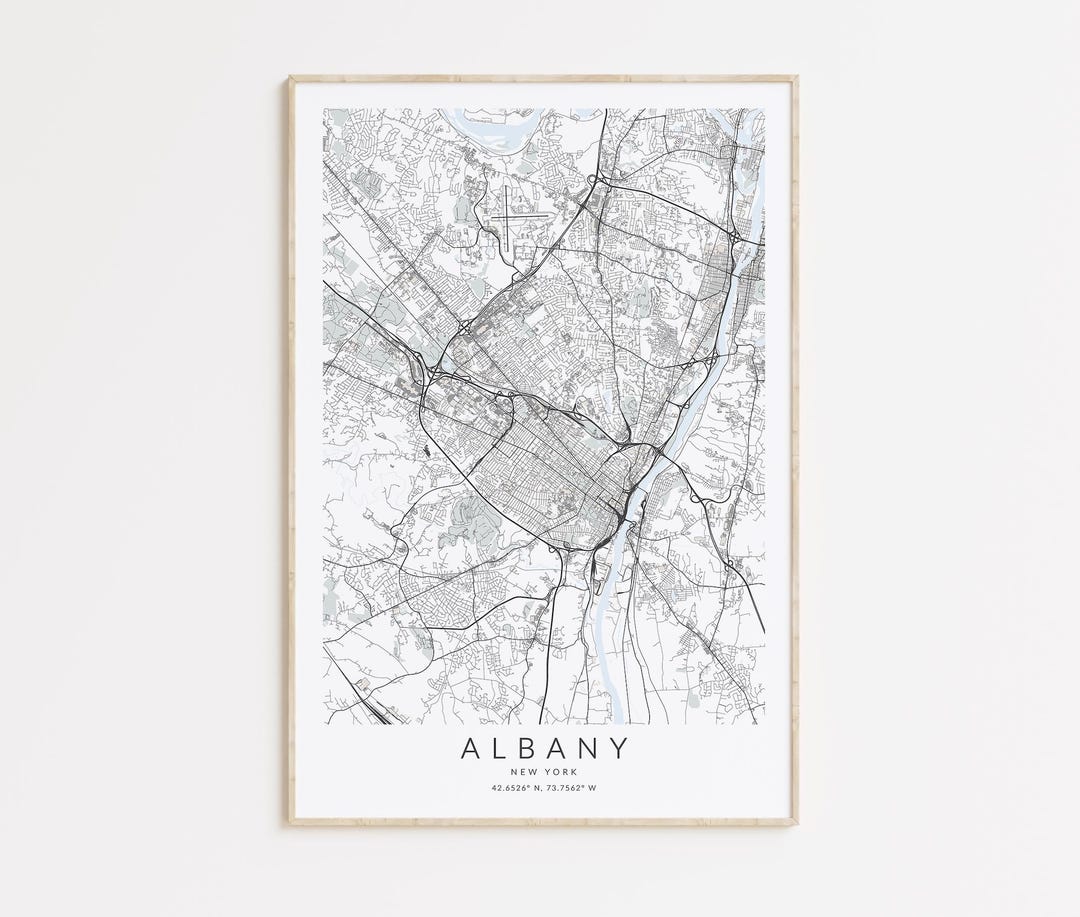 Albany New York Map Print, Map of Albany NY, Albany Poster, Upstate New ...