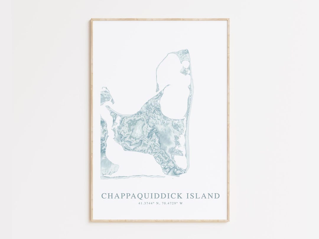 Chappaquiddick Island Map Poster, Martha's Vineyard Map Decor, Martha's ...