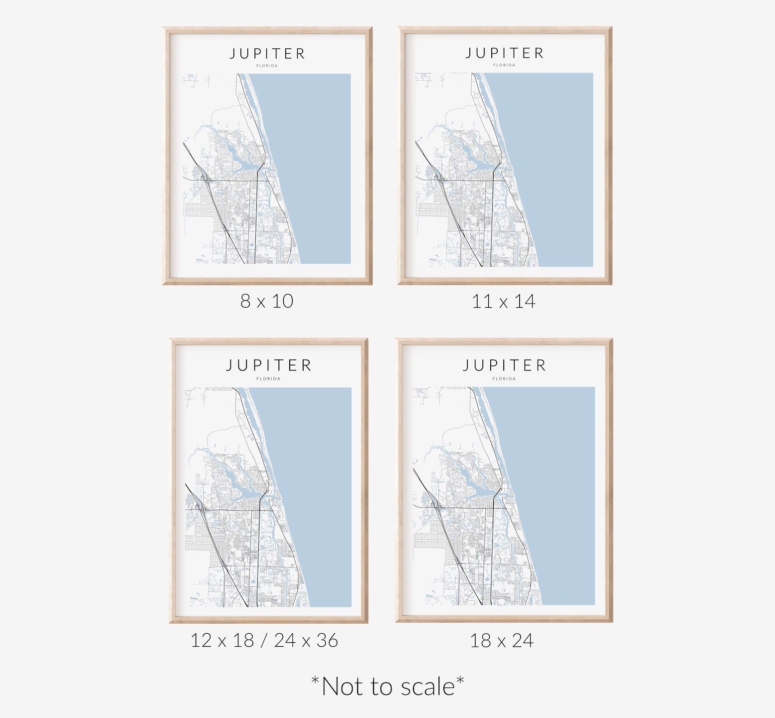 Jupiter Florida Map Print, Jupiter Map Print, Jupiter Florida Poster ...