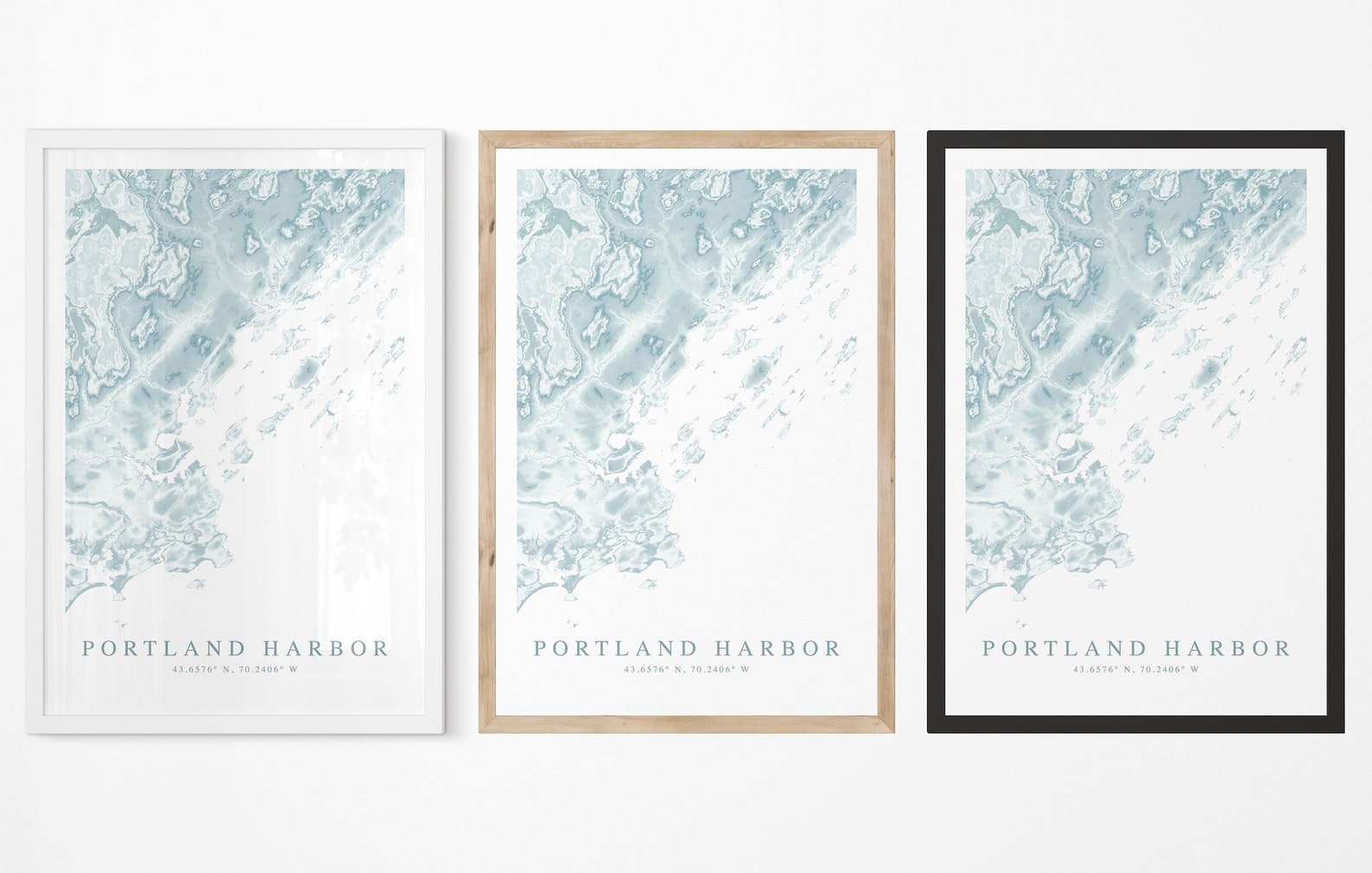 Portland Harbor Maine Map Print, Portland Map Poster, Portland Maine ...
