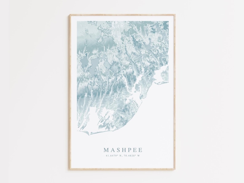 Mashpee Map Print, Cape Cod Map Poster, Mashpee Gift, Massachusetts Map ...