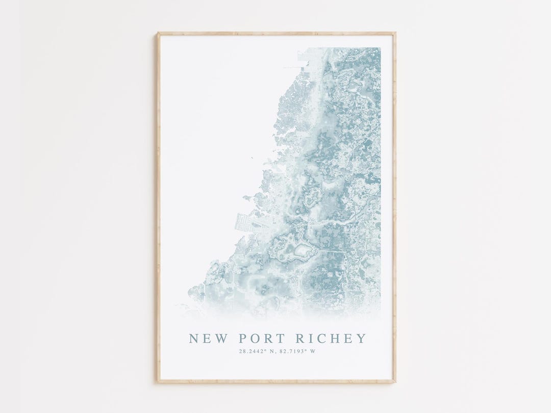 New Port Richey Florida Map Print, Map of New Port Richey, New Port ...