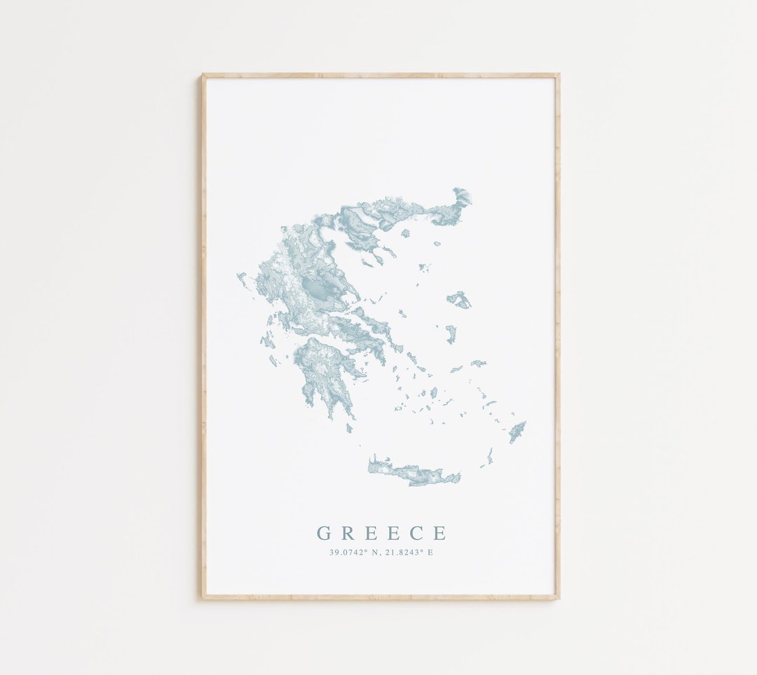 Greece Map Print, Map of Greece, Greece Gift, Greece Map Art, Athens ...