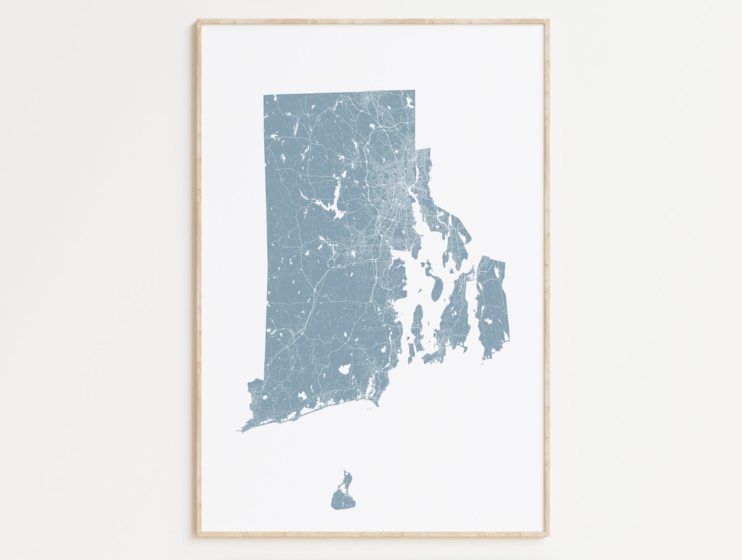 Rhode Island Map Print, Rhode Island Poster, Providence Rhode Island ...