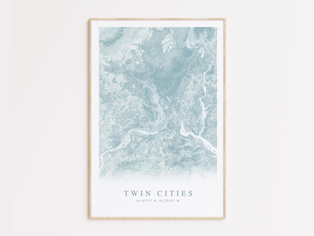 Twin Cities Minnesota Map Print, Minneapolis Map Print, St Paul MN Map ...
