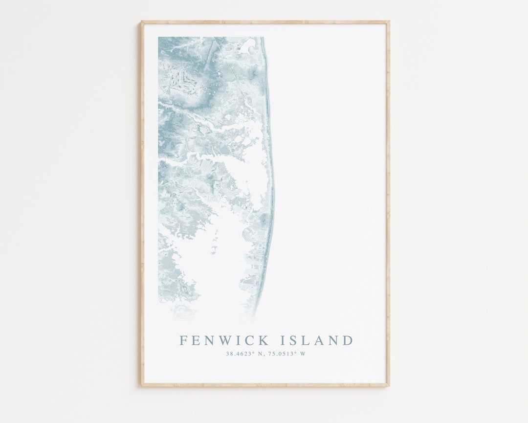 Fenwick Island Map Print, Map of Fenwick Island Delaware, Fenwick ...