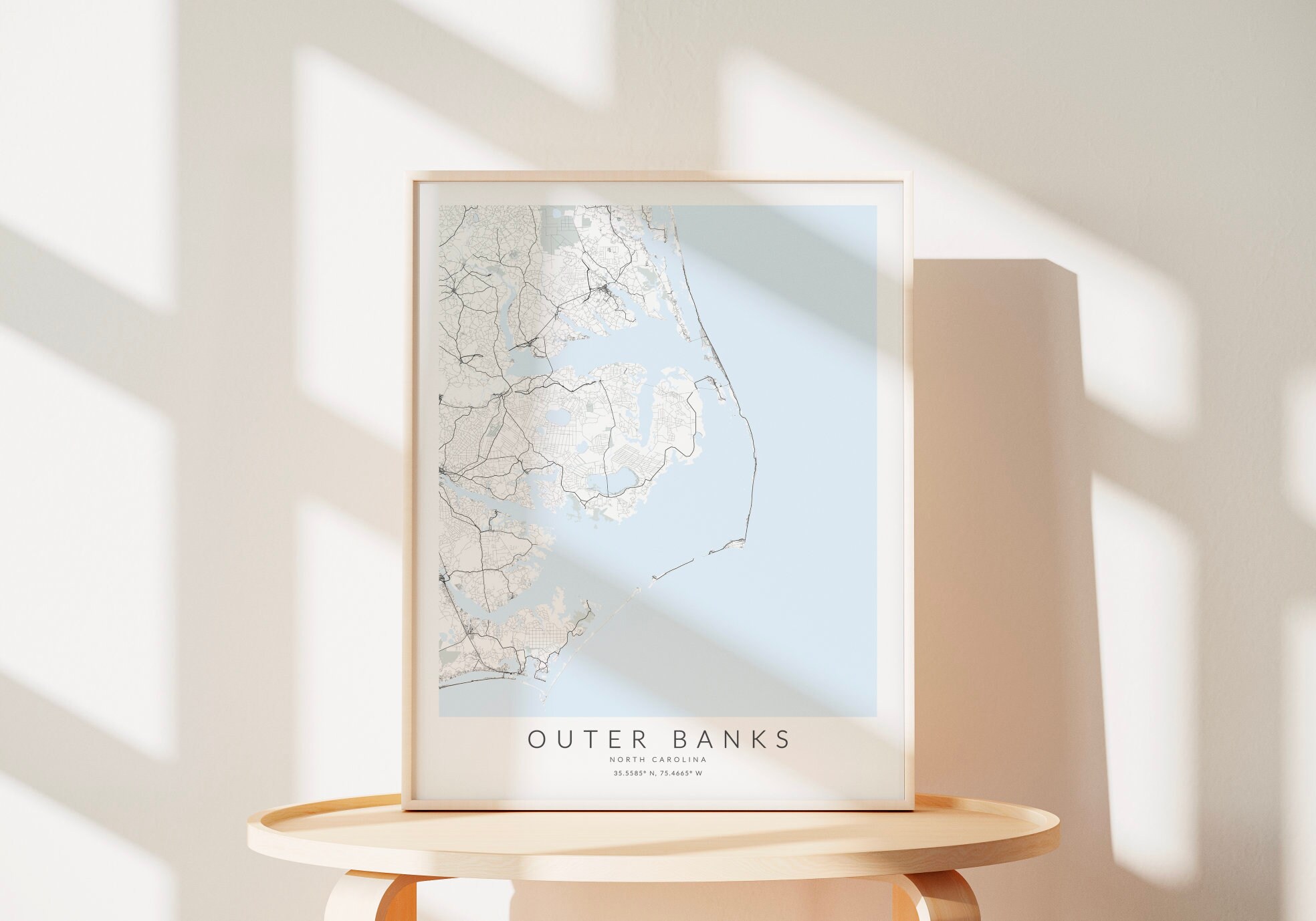 Outer Banks Map Print Outer Banks Poster North Carolina Wall - Etsy