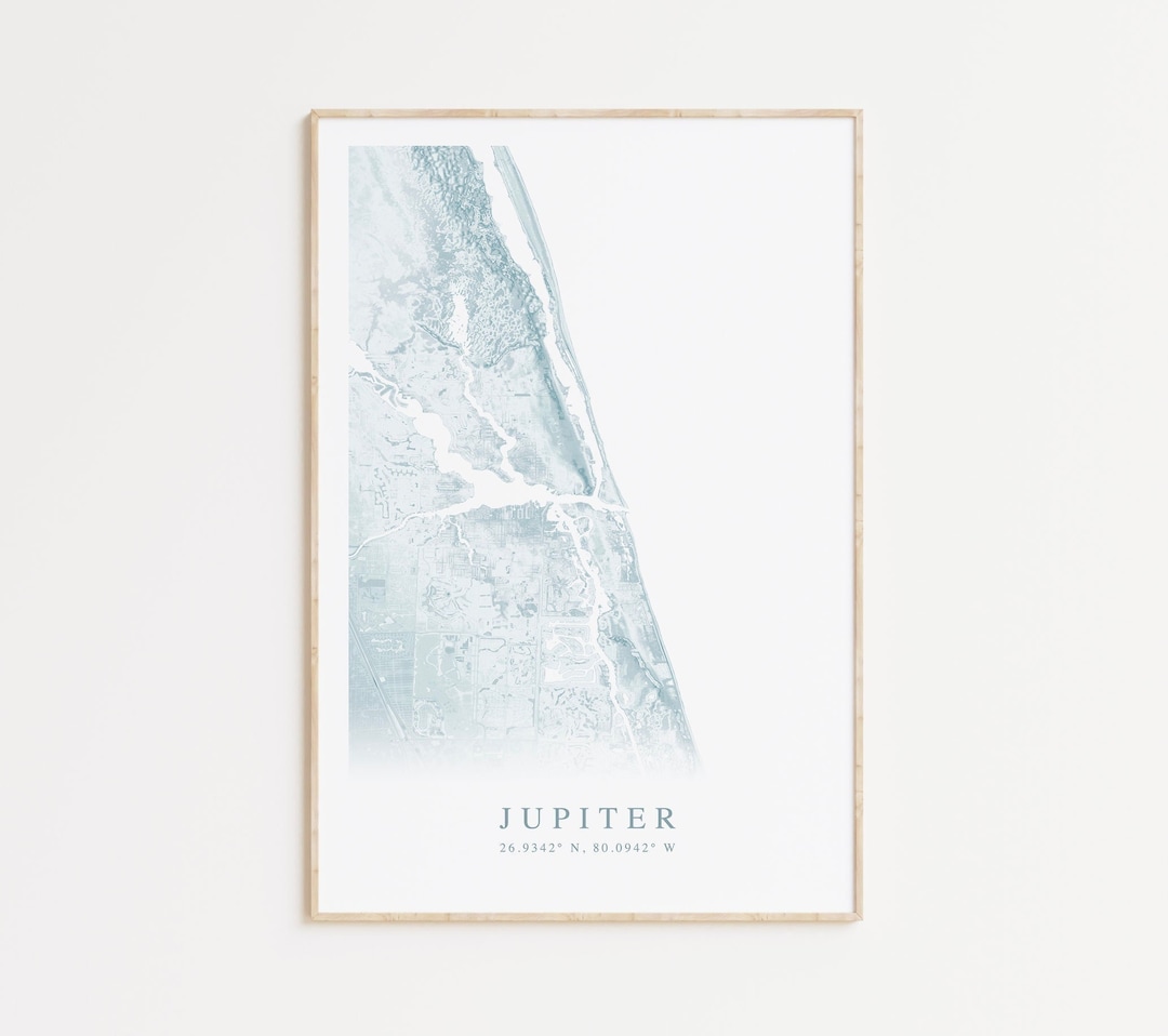Jupiter Florida Map Print, Florida Map Poster, Jupiter City Map, Beach ...