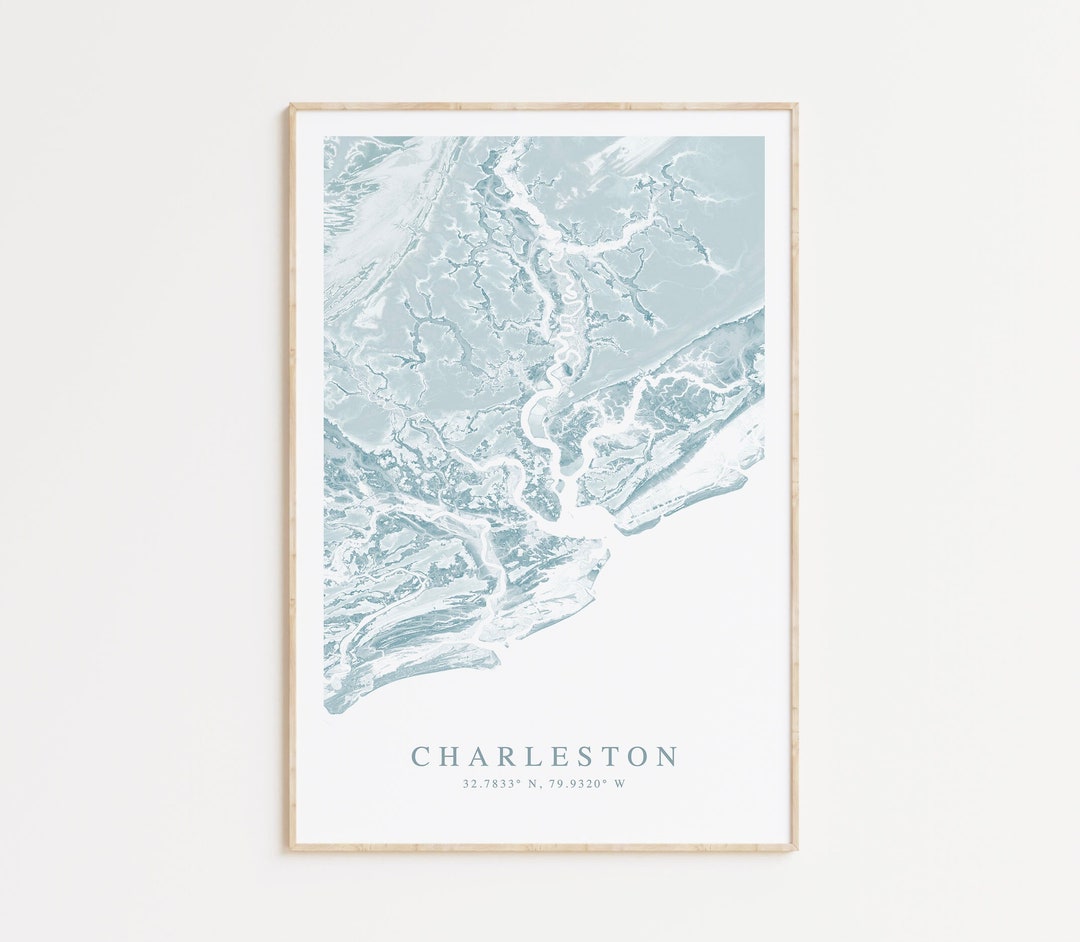 Charleston Map Print, Charleston South Carolina Poster, Charleston Gift ...