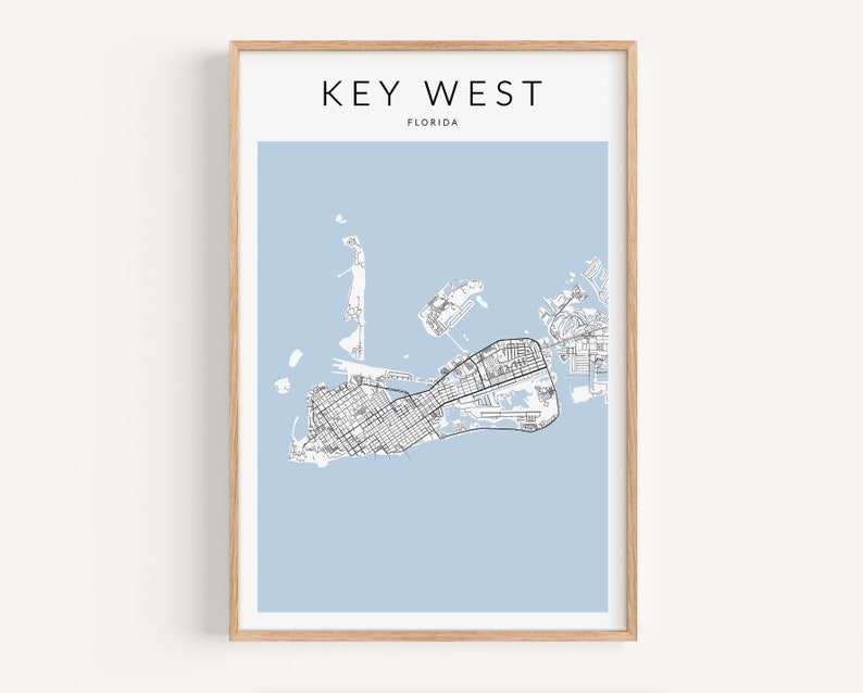 Key West Map Print, Florida Map Print, Key West Florida Poster, Key ...