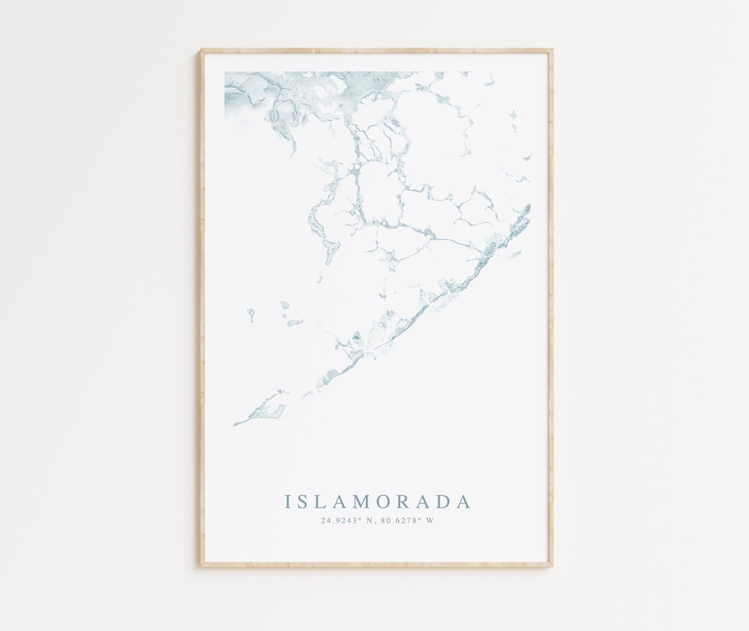 Islamorada Florida Map Print, Map of Islamorada, Florida Keys Map Print ...