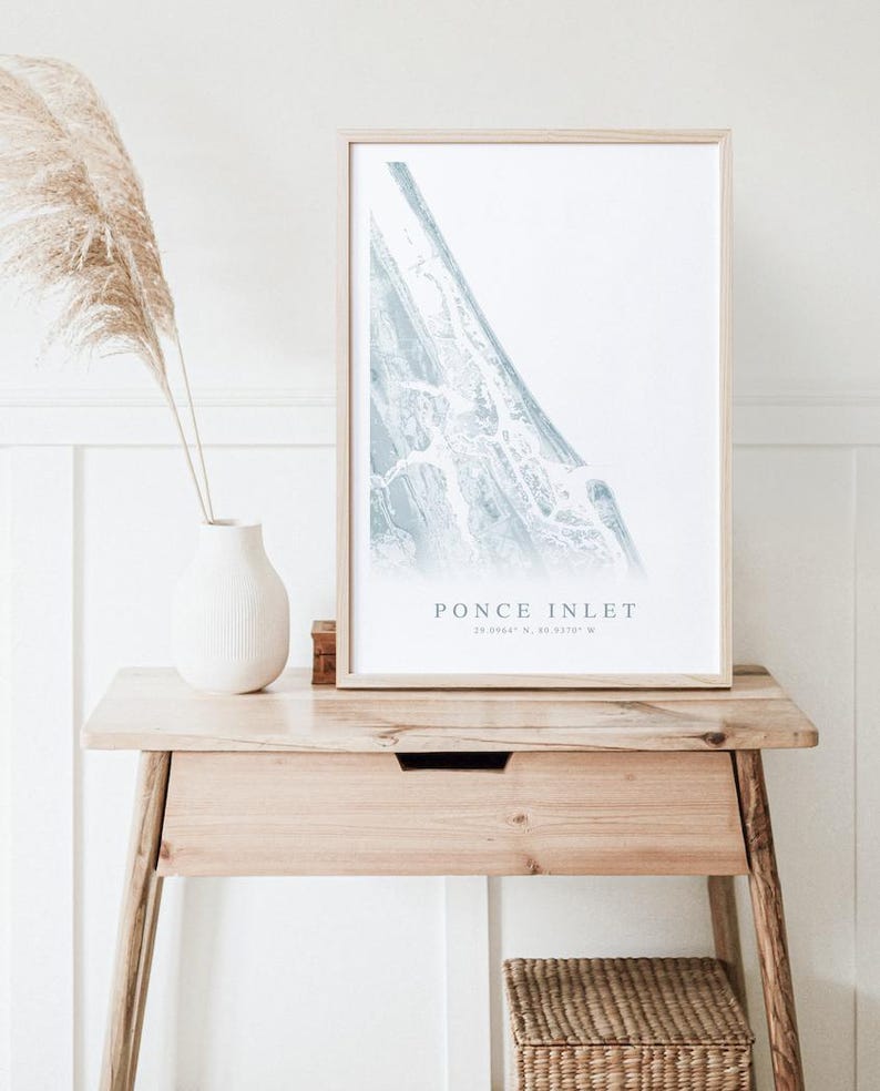 Ponce Inlet Florida Map Print, Map of Ponce Inlet, Florida Beach Home ...