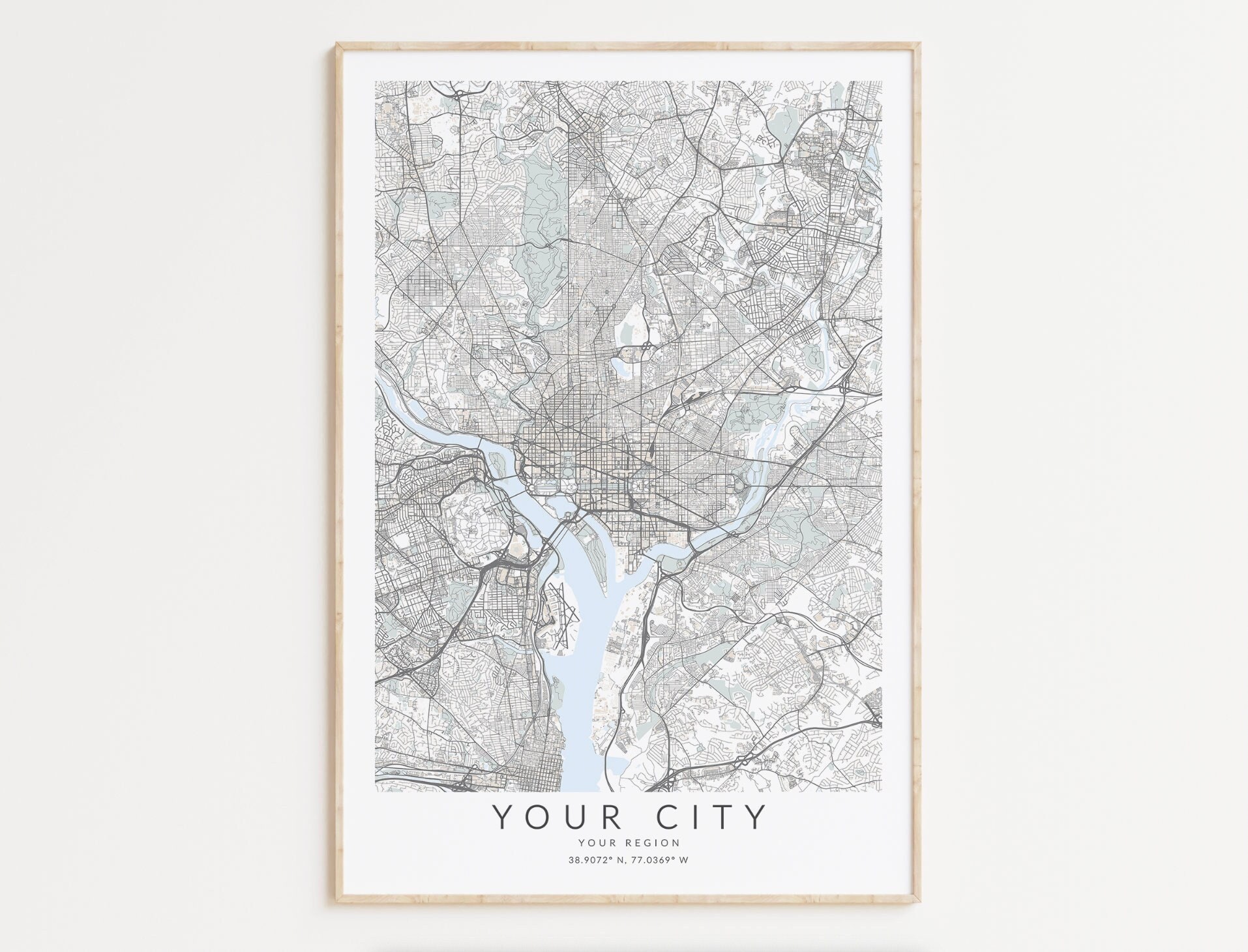 Custom City Map, Any Location Map Print, Custom Location Map Poster ...