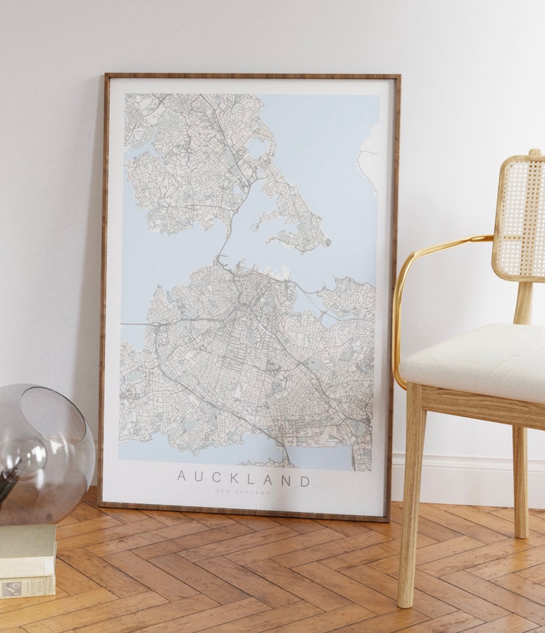 Auckland NZ Map, Auckland New Zealand Map Print, New Zealand Map ...
