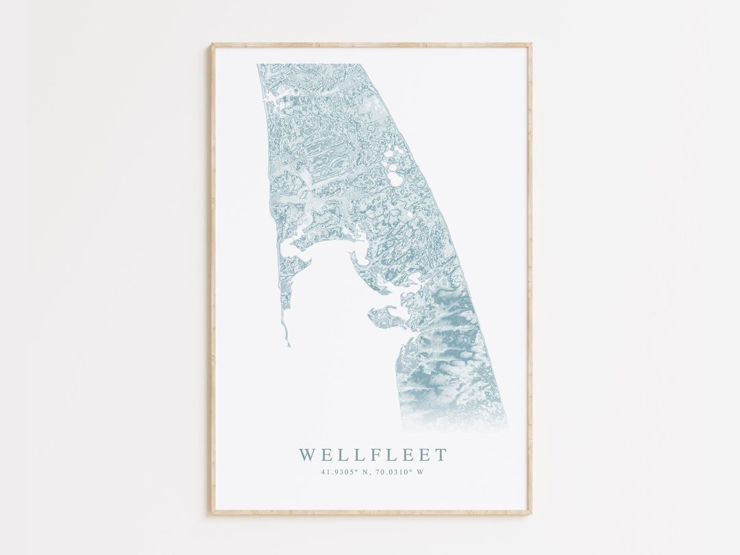 Wellfleet Map Print, Cape Cod Map Poster, Wellfleet Gift, Massachusetts ...