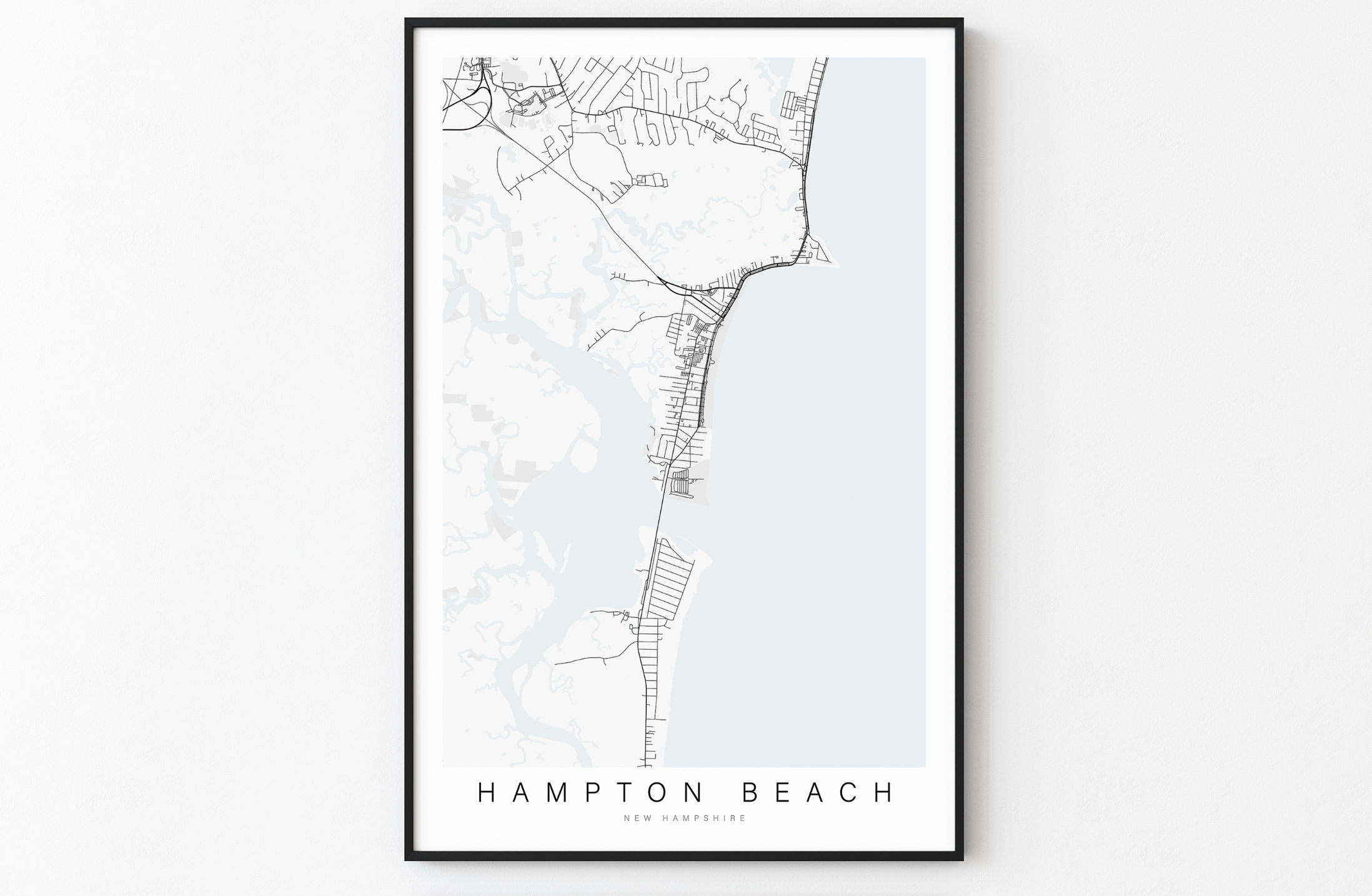 Hampton Beach Map Print Hampton Beach New Hampshire Coastal - Etsy