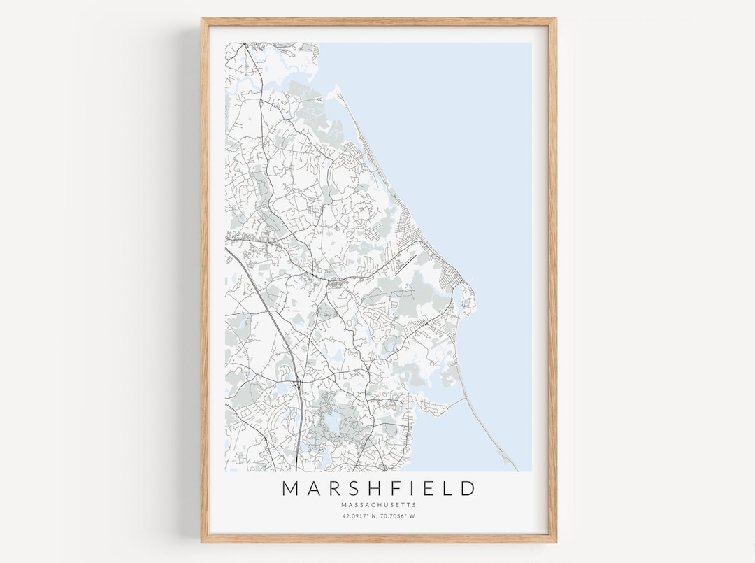 Marshfield Massachusetts Map Print, Green Harbor Map Poster, Marshfield Massachusetts Poster ...