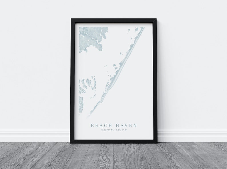Beach Haven New Jersey Map Print, Beach Haven Poster, Long Beach Gift ...