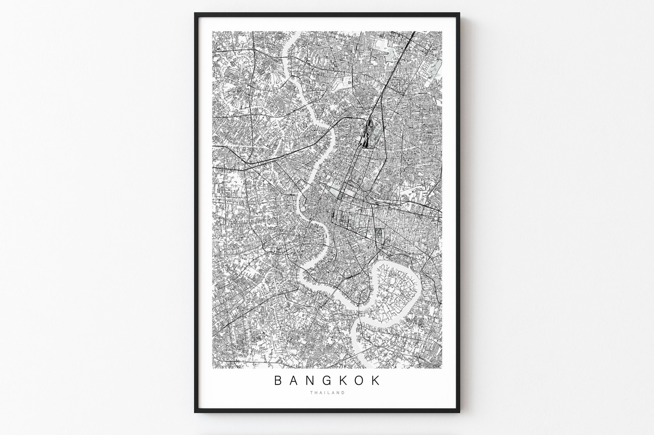 Bangkok Map Print, Map of Bangkok, Bangkok Wall Art, Thailand Map ...