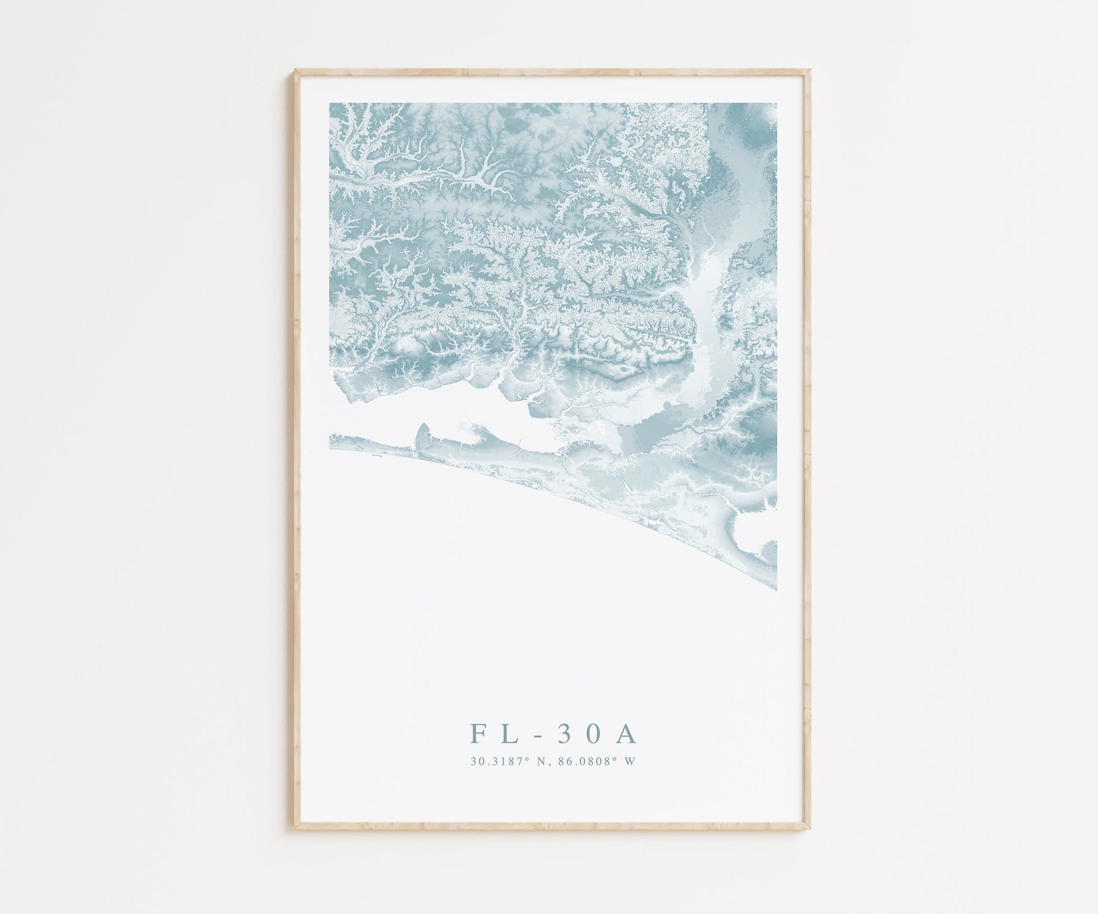 Highway 30A Map Print, 30A Wall Art, Florida 30A Poster, Miramar Beach ...