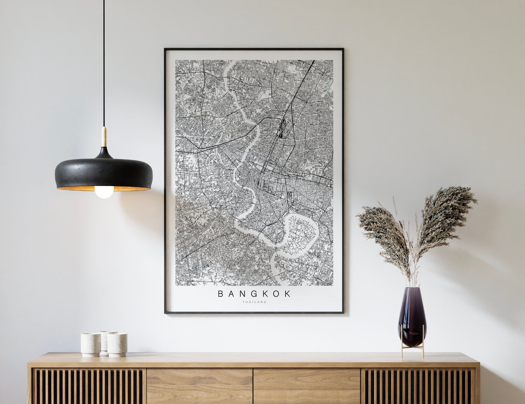 Bangkok Map Print, Map of Bangkok, Bangkok Wall Art, Thailand Map ...