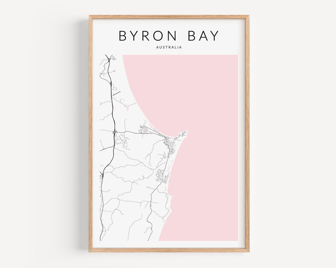 Byron Bay Map Print, Australia Map Print, Byron Bay Australia Poster ...