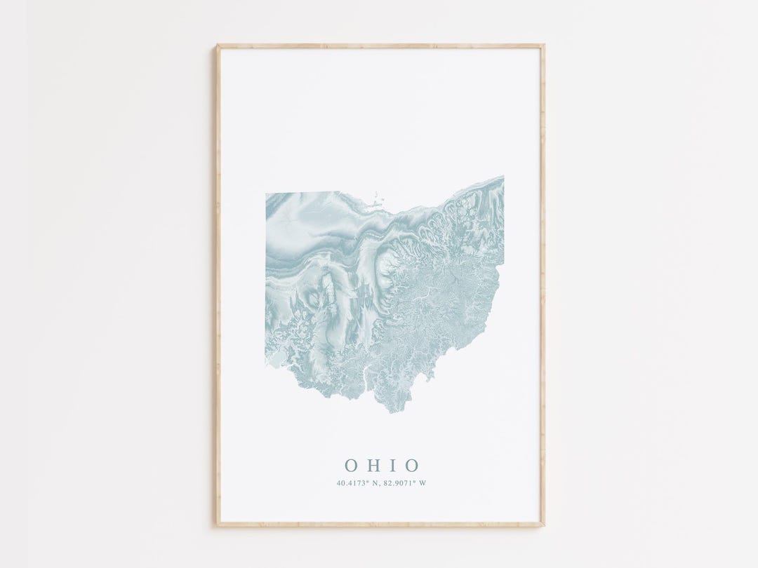 Ohio Map Print, Ohio State Map Poster, Ohio Home Gift, Ohio Art, Map of ...