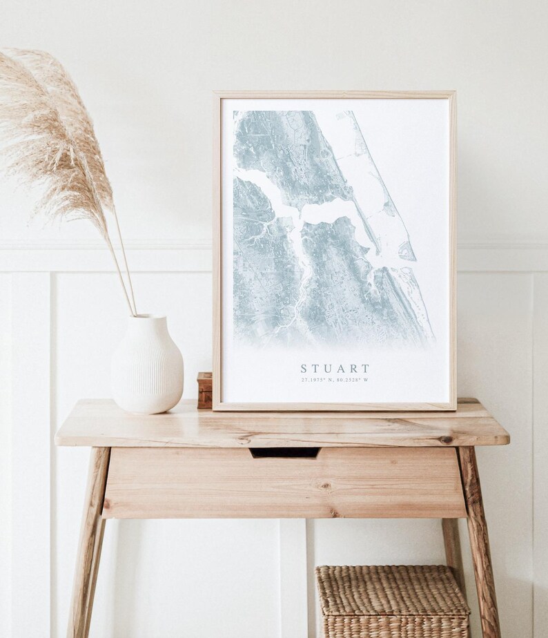 Stuart Florida Map Print, Map of Stuart, Florida Beach Home Gift ...