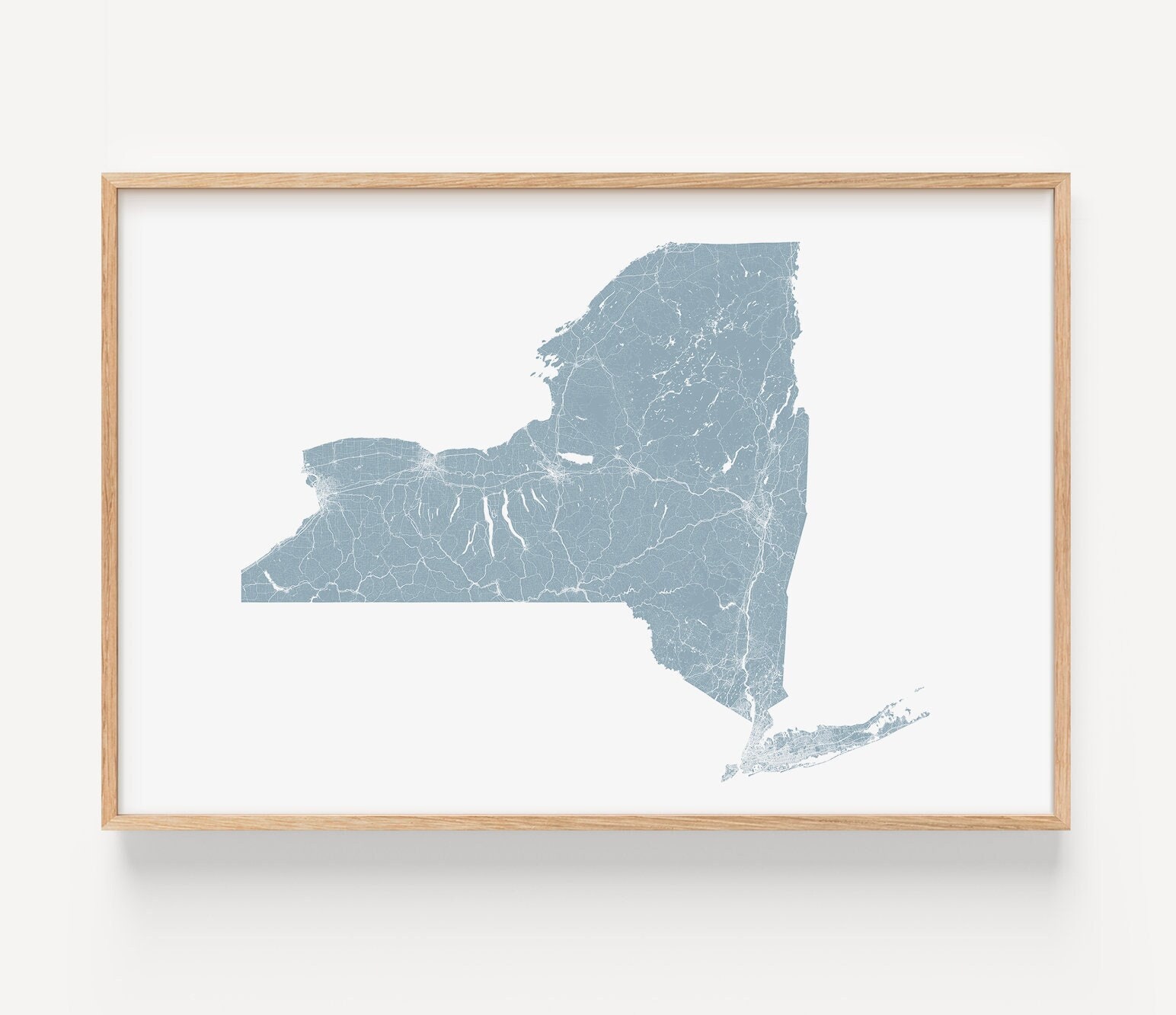 New York Map Print, New York State Poster, New York Gift, New York Wall ...