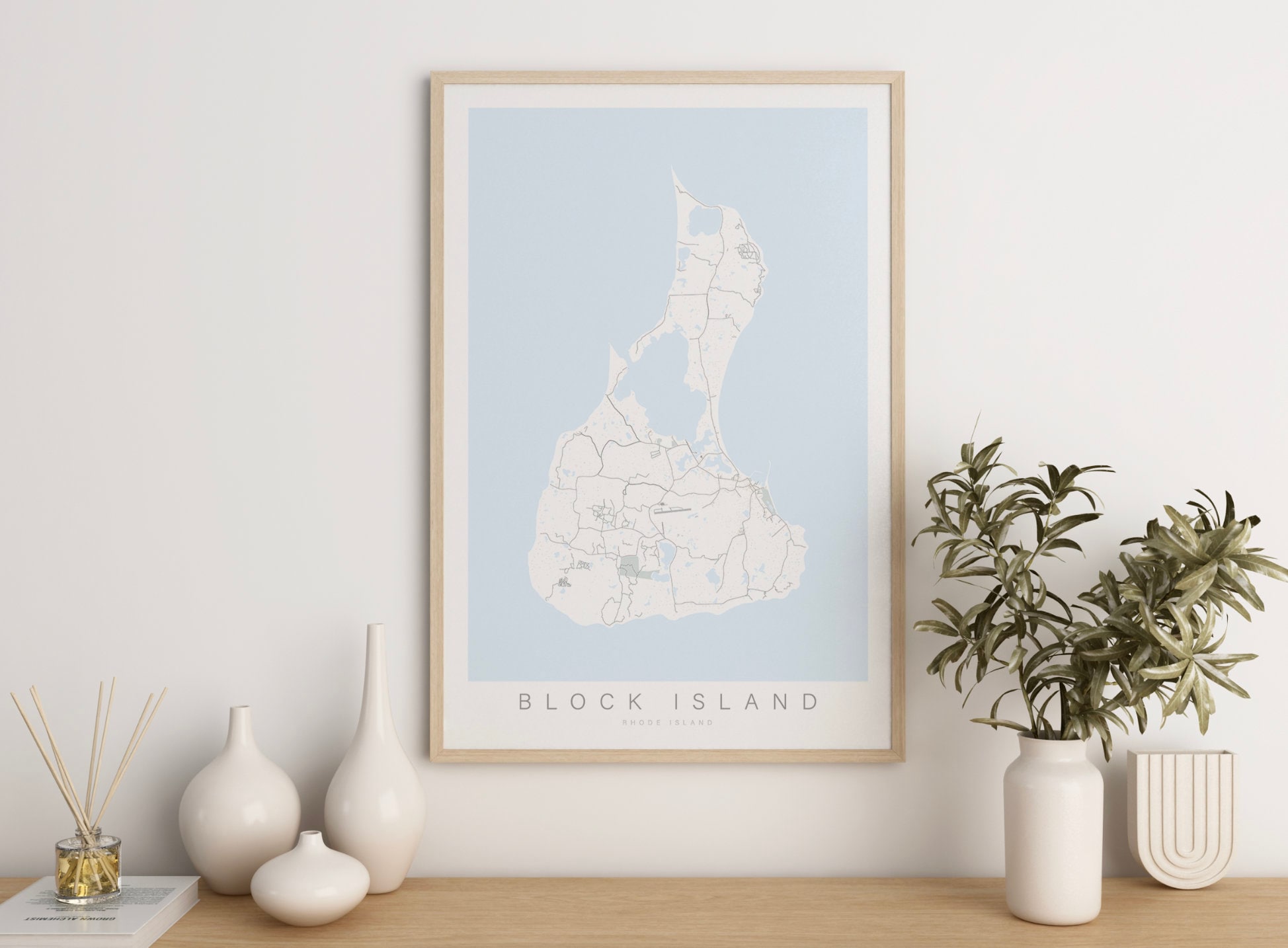 Block Island Map Print Block Island Poster Rhode Island Map - Etsy
