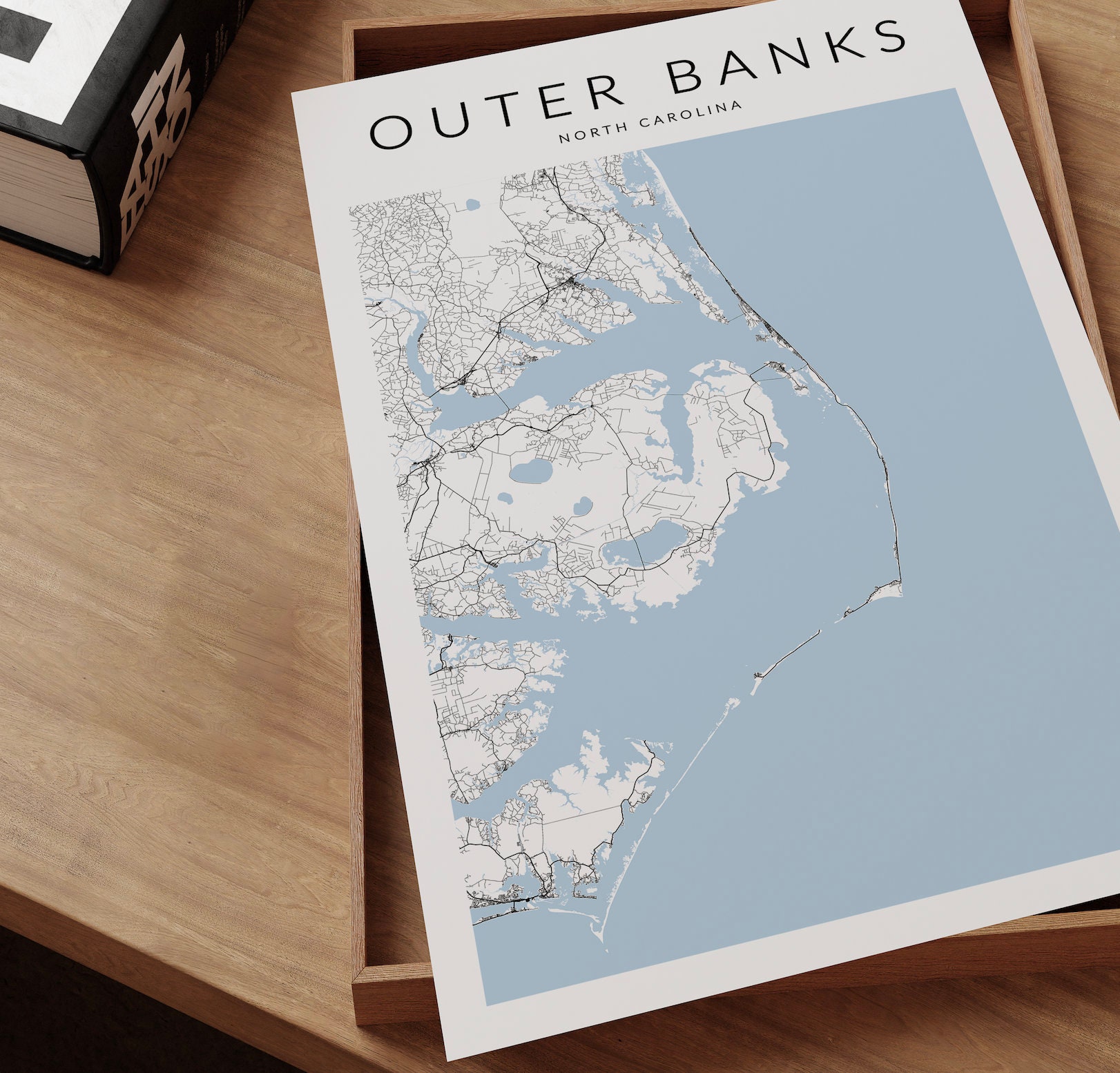 Outer Banks Map Print, North Carolina Map Print, Outer Banks North ...