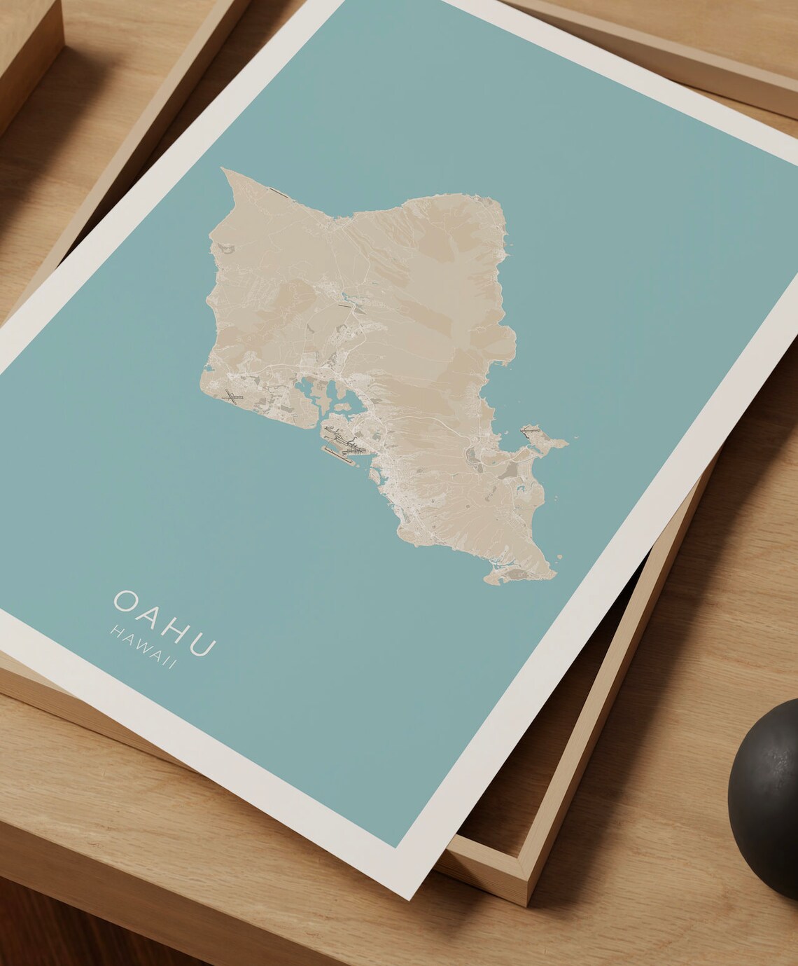 Oahu Hawaii Map Print Map of Oahu Hawaii Wall Art Hawaii - Etsy