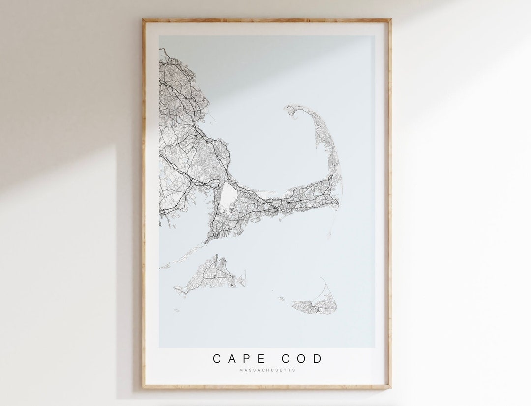 Cape Cod Map Print Cape Cod Poster Nantucket Map Print - Etsy