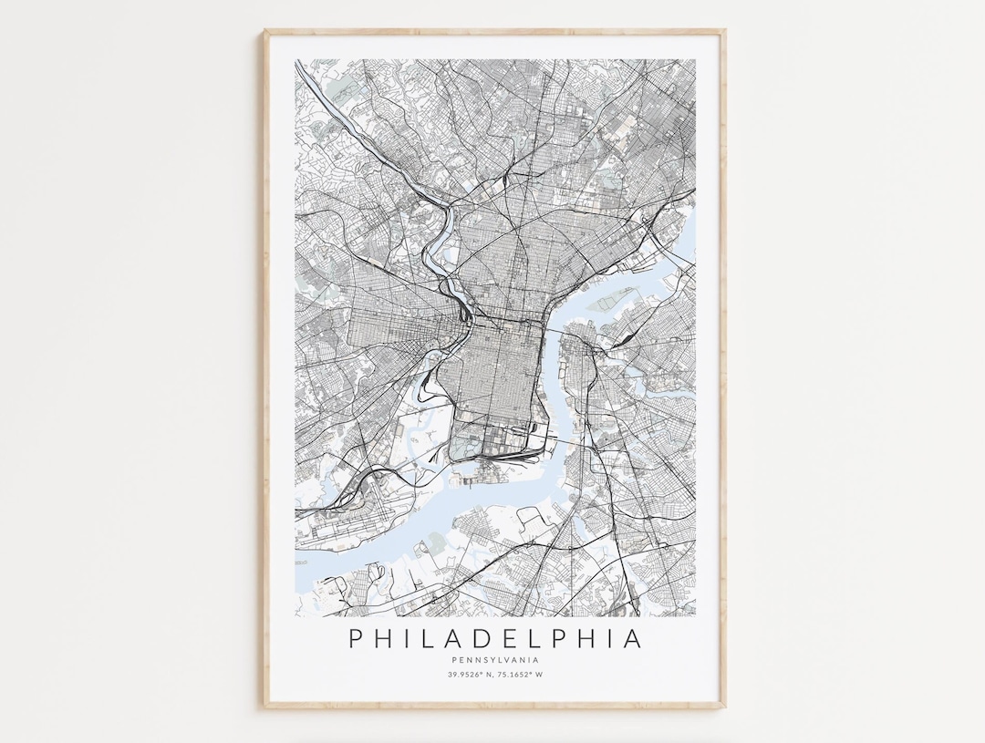 Philadelphia Map Print, Philly Poster, Philadelphia Poster ...