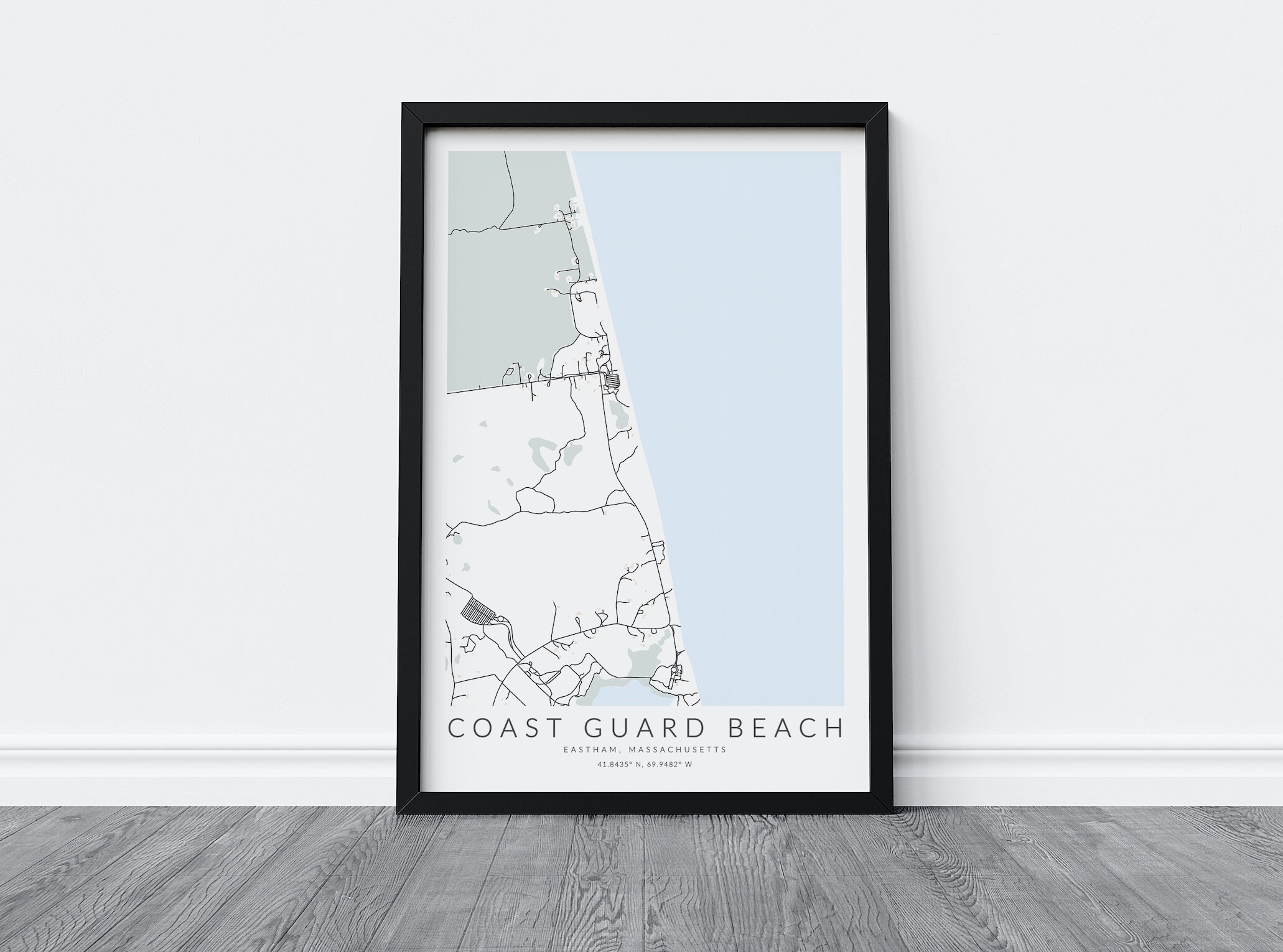 Coast Guard Beach Map Print, Cape Cod Map Print, Eastham Massachusetts ...