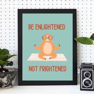 Sloths Enlightened Animal Set of 6 Instant Download Poster Retro Groovy ...