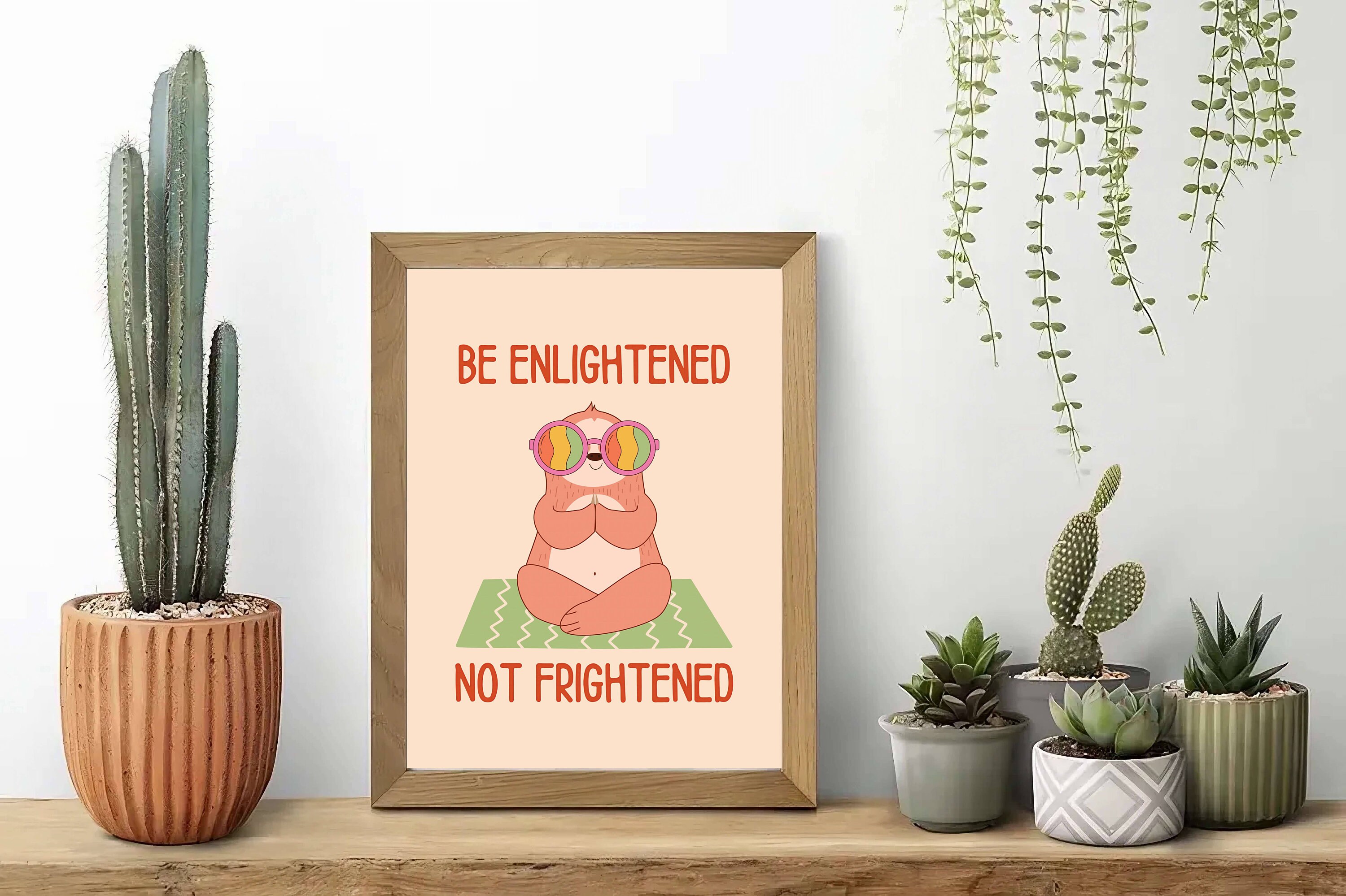 Sloths Enlightened Animal Set of 6 Instant Download Poster Retro Groovy ...