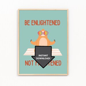 Sloths Enlightened Animal Set of 6 Instant Download Poster Retro Groovy ...