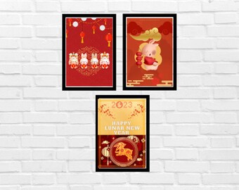 Lunar New Year 2023 Printable Posters, Chinese Zodiac, Year of the ...