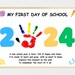 First Day of School Handprint Art, Preschool Prek Daycare Kindergarten ...