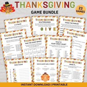 Thanksgiving Printable Games Bundle, Thanksgiving Games for Kids and ...