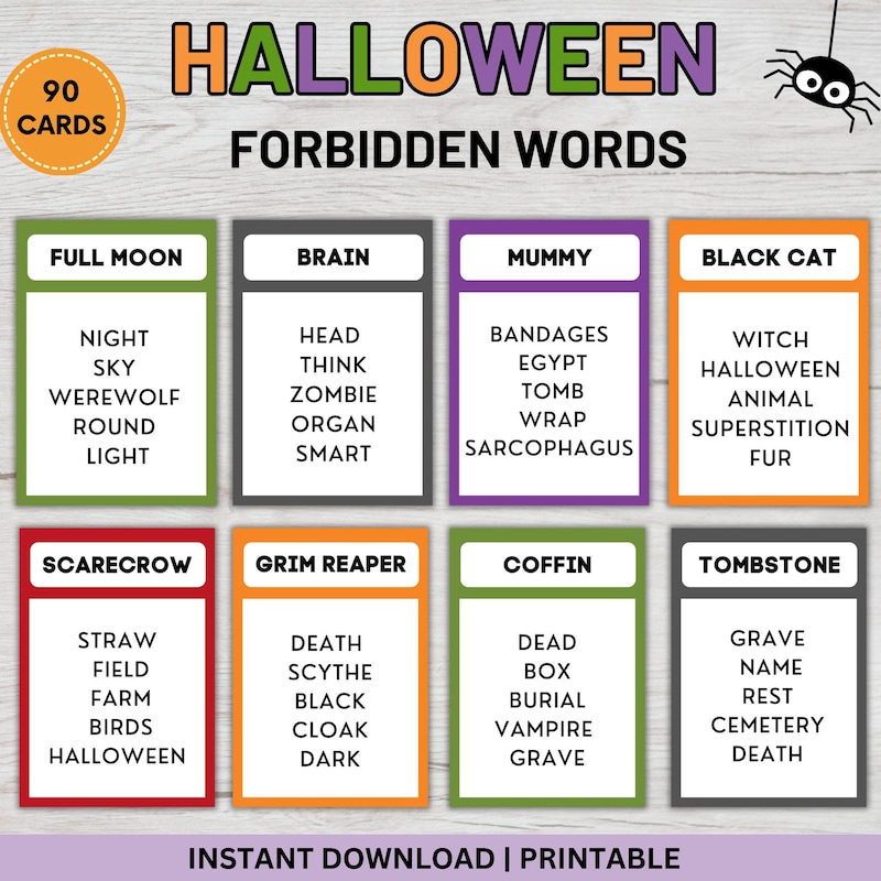 Halloween Taboo Games - Etsy