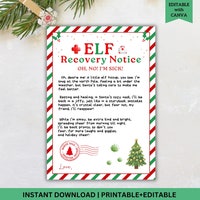 Elf Doctor Note Printable | Elf Sick Day | Emergency Elf Excuse Letter ...