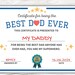 Father's Day Gift Certificate Award, Father's Day Certificate ...