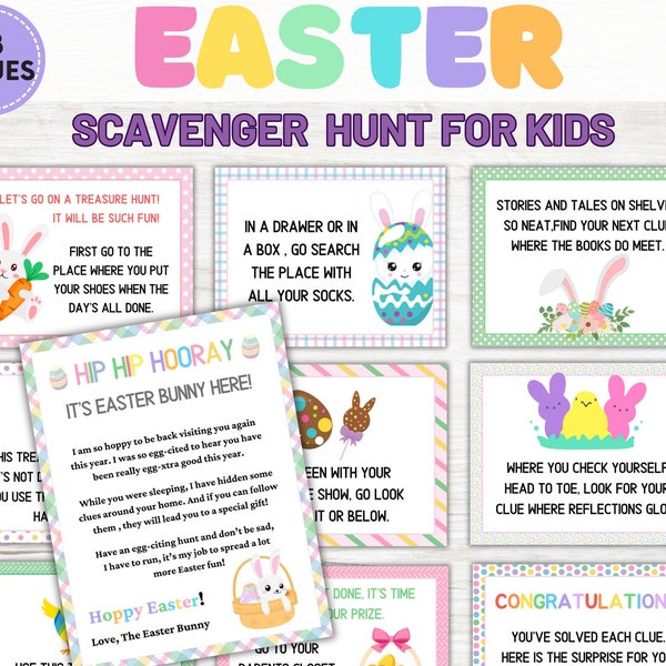 Easter Scavenger Hunt Indoor, Treasure Hunt for Kids, Scavenger Hunt ...