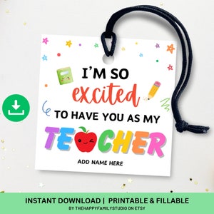 Back to School Gift Tag for Teachers, First Day of School Favor Tags ...